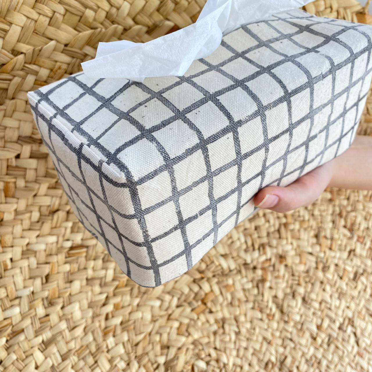 جای دستمال کاغذی طرح چهارخونه بوهو